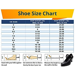 Ankle Strap Dance Heels Womens Character Shoes Ballroom Latin Dress Pumps, 8 M US Black