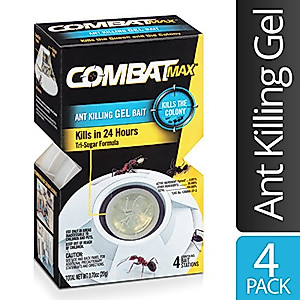 Combat Max Ant Killing Gel Bait Station, Indoor and Outdoor Use, 4 Count