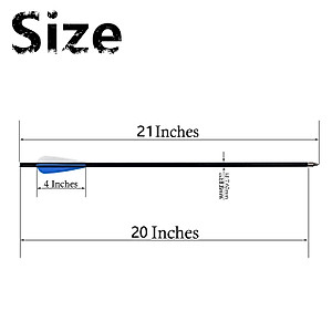 SinoArt 20" Carbon Crossbow Bolt Arrows Crossbolt Arrows with 4" vanes for Competition Practice Hunting