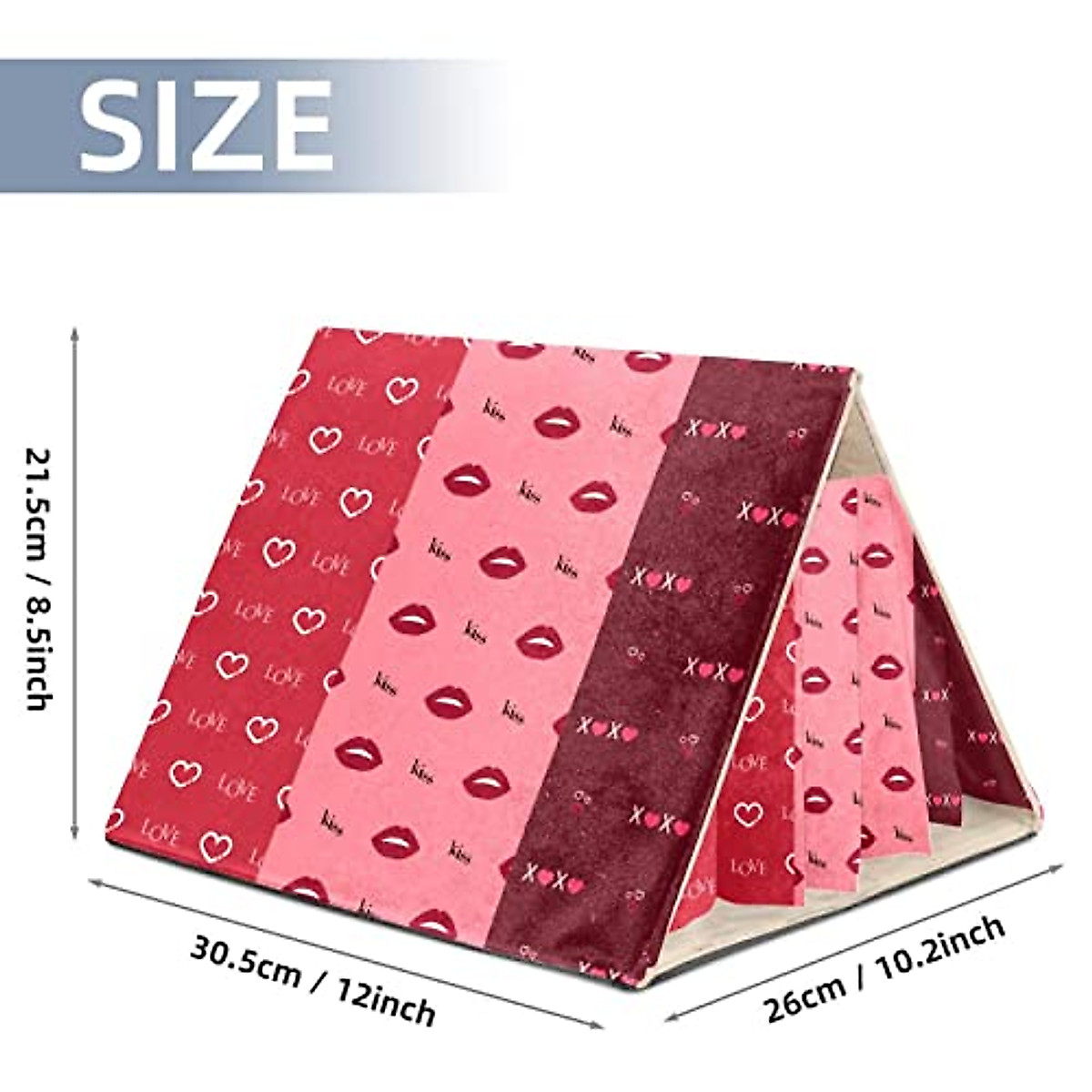 Y-DSIWX Guinea Pig House Bed, Rabbit Large Hideout, Small Animals Nest Hamster Cage Habitats Valentine's Day Pattern