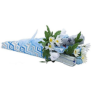 Baby Blossom Clothing Flower Bouquet, New Baby Boy Gift, Baby Clothing Arranged Like Celebration Flowers, Creative Unique Welcome Baby Gift for New Parents