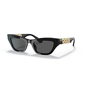 Versace VE 4419 GB1/87 Black Plastic Cat-Eye Sunglasses Grey Lens