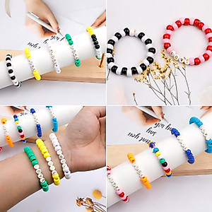 1000Pcs Pony Beads Bracelet 9mm Black Plastic Barrel Pony Beads for Necklace,Hair Beads for Braids for Girls,Key Chain,Jewelry Making (Black)