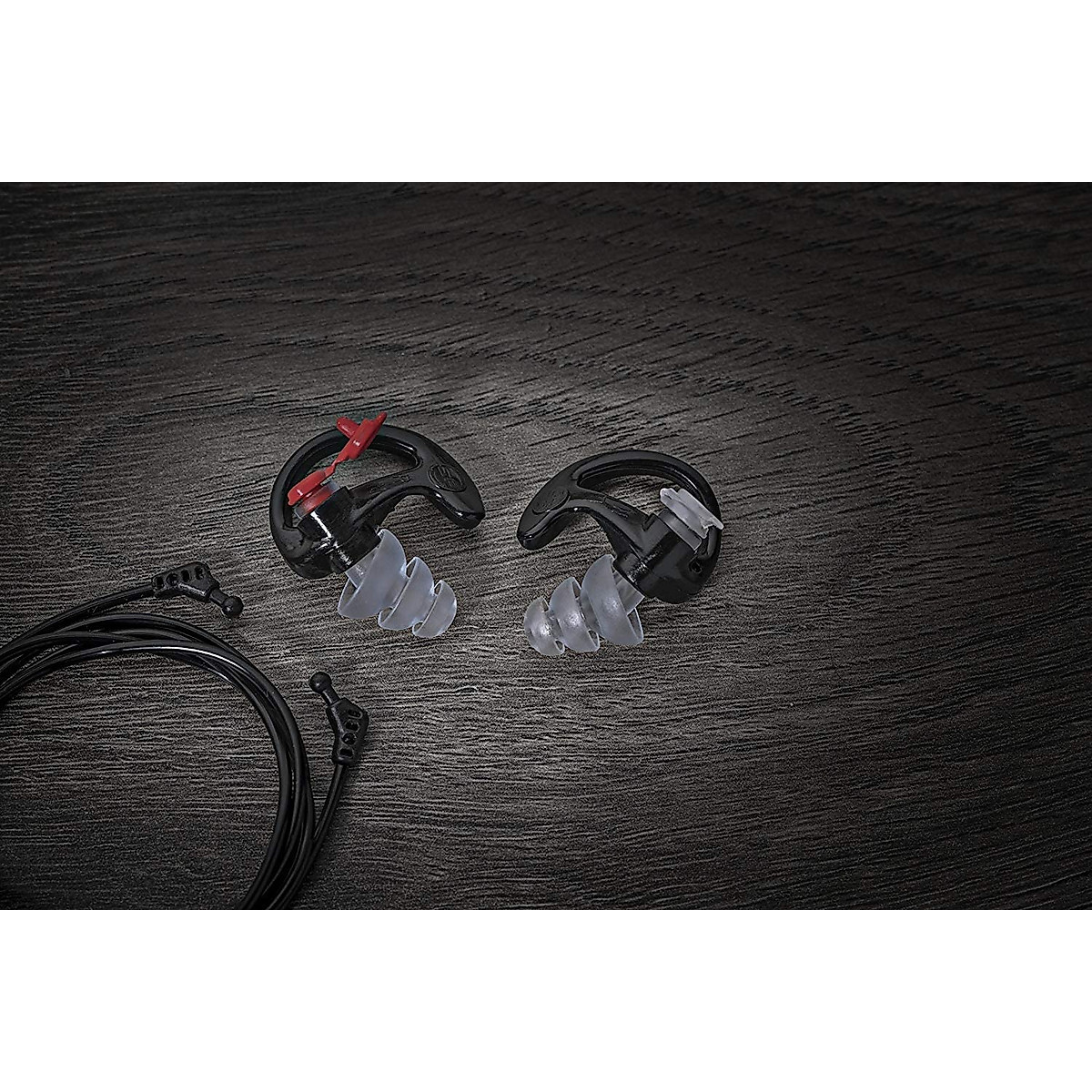 SureFire EP4 Sonic Defenders Plus filtered Earplugs, triple flanged design, reusable, Black, Medium