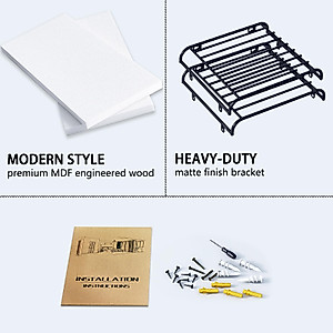 MXCSE Floating Nightstand Shelves – Modern Night Stand for Bedroom, Floating Nightstand, Durable Floating Shelf for Books, Nightstand Bedside Table, Mid Century Wall Shelves Nightstand (1, White)