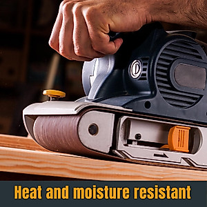 POWERTEC 3 x 21 Inch Sanding Belts, 40 Grit Aluminum Oxide Belt Sander Sanding Belt for Portable Belt Sander, Wood & Paint Sanding, Metal Polishing, 10PK (110460)