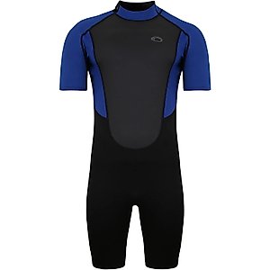 Typhoon Mens Storm3 3/2mm Back Zip Shorty Wetsuit 250795 - Black/Nite Blue Wetsuit Size - S