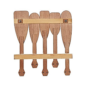 Deco 79 Wood 5 Hangers Wall Hook, 23" x 4" x 26", Blue