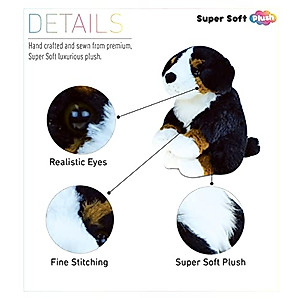 DolliBu Bernese Mountain Dog Plush - Super Soft Stuffed Animal Bernese Mountain Dog, Cute Pet Life Brown Stuffed Dog Plush, Adorable Plush Animal Dog Gift for Baby, Kids, and Adults - 8 Inches