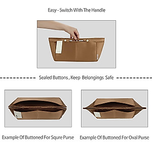 ZTUJO Purse Organizer Insert For Handbag & Tote Shaper,Tote Bag Organizer Insert For Speedy Neverful, 6 Sizes(Small, Silky Brown)