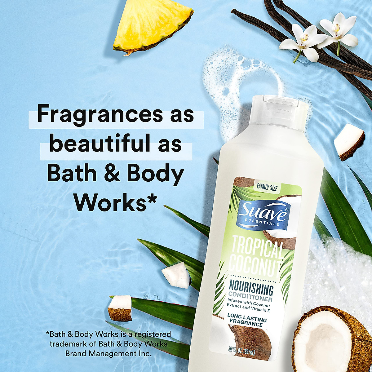 Suave Essentials Nourishing Conditioner for Dry Hair Tropical Coconut Infused with Coconut Extract and Vitamin E 30 oz