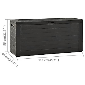 GOTOTOP Extra Large Outdoor Storage Box Waterproof, Polypropylene Deck Box for Patio Garden Furniture, Outdoor Cushion Storage, Pool Accessories and Toys,Anthracite 45.7"x17.3"x21.7"