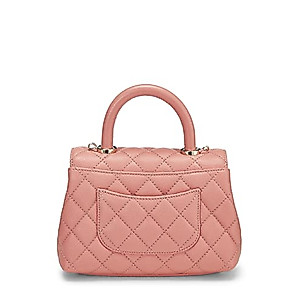CHANEL, Pre-Loved Pink Quilted Caviar Coco Handle Bag Mini, Pink