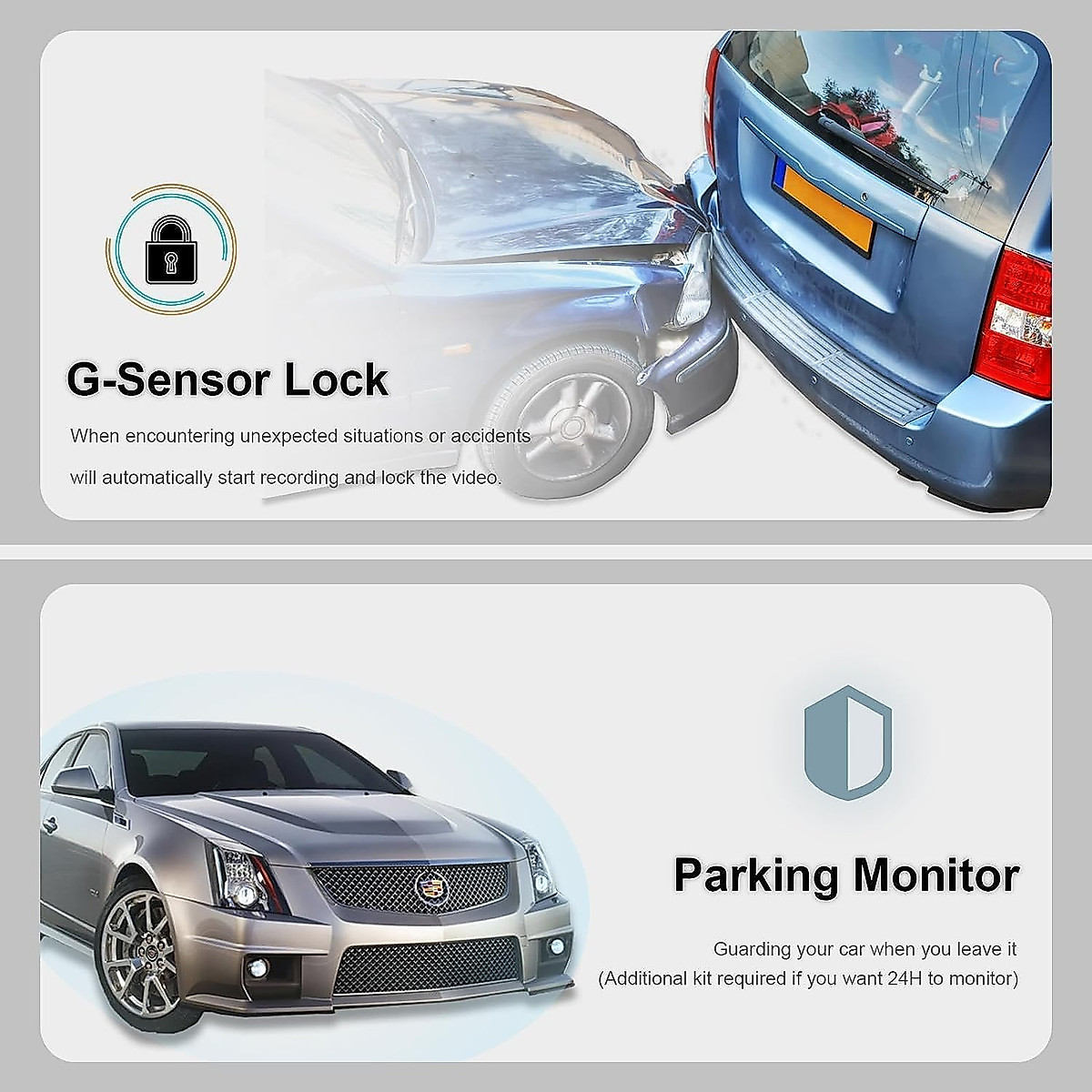 Dash Cam for Cars, 1080P Full HD DVR Dash Camera Front Rear/Inside, 3.0 Inch IPS Screen Dashboard Dashcam with 170° Wide Angle, Night Vision, Parking Mode, G-Sensor, Loop Recording