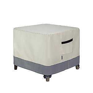 STEECA Patio Ottoman Cover, Waterproof Outdoor Square Furniture Cover for Side & End Table 22L x 22W x 17H inch
