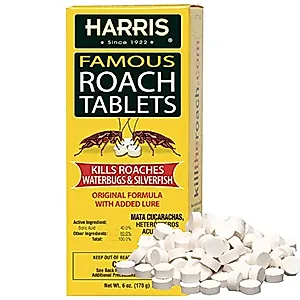 Harris Roach Tablets, Boric Acid Roach Killer with Lure, Alternative to Bait Traps (6oz, 145 Tablets)