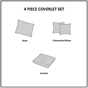 Urban Habitat Kids Reversible Cotton Quilt Set - Vibrant Fun, Playful Print, All Season Children Bedding Coverlet Bedspread, Decorative Pillow, Bedroom Décor, Twin/Twin XL, Shark Green/Navy 4 Piece