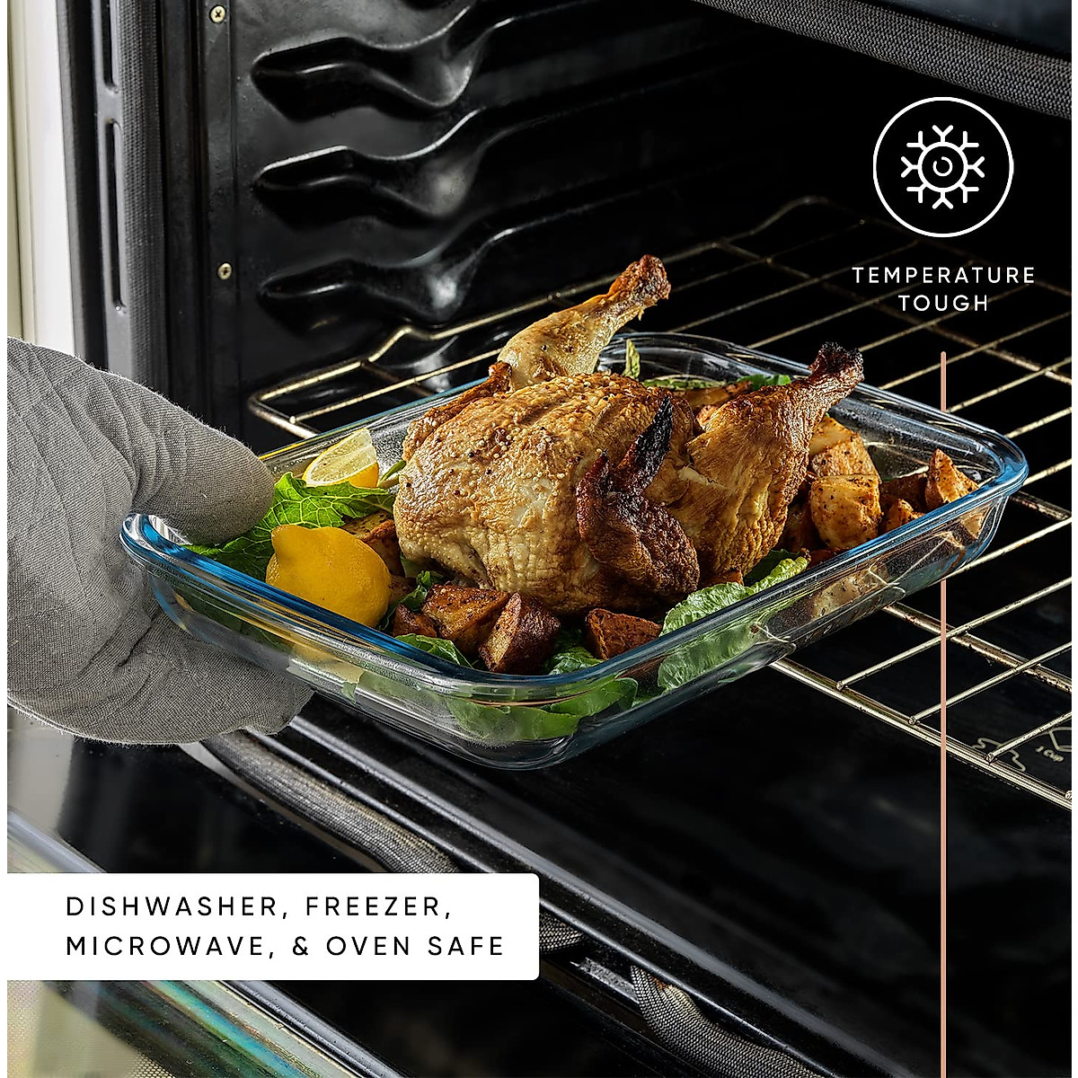 JoyFul by JoyJolt 8pc Glass Bakeware Set. 4x Baking Pan Dishes and 4x Baking Dish Lids for Kitchen Storage, Deep Baking Sheet, Oven Tray, Rectangle Casserole Dish, Lasagna Pans, Cake Baking Sheets