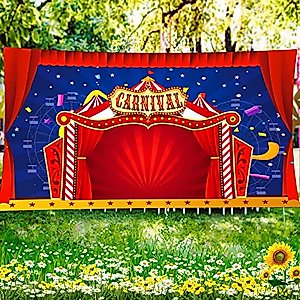 Big Circus Theme Party Decorations Carnival Circus Tent Backdrop Party Decorations Carnival Banner for Kids Birthday Party Decorations Supplies, 6 x 3 ft