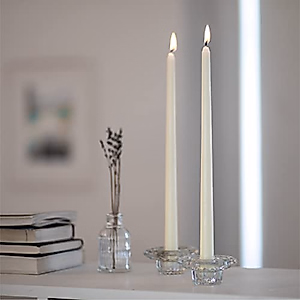 CANDWAX Ivory Taper Candles 14 inch Dripless - Set of 12 Tapered Candles Ideal as Dinner Candles - Smokeless and Unscented Taper Candles Long Burning - Hand Poured Tall Candlesticks