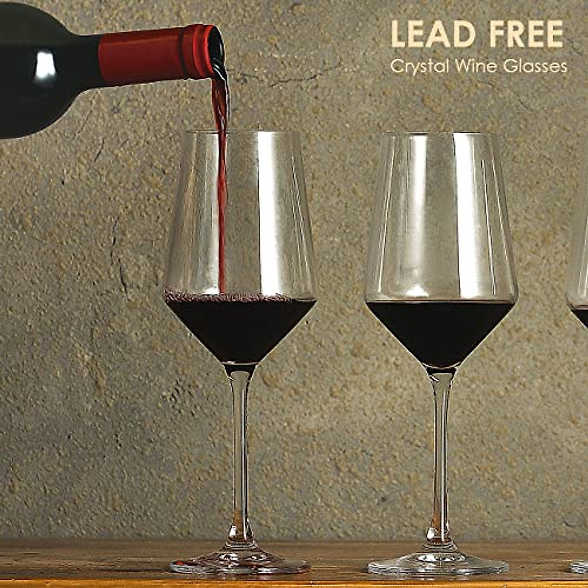 S SALIENT Wine Glasses Set of 6,Long Stem White/Red Wine glasses,14oz Hand Blown Premium Crystal Wine Glass,Gift Packing Burgundy Glasses