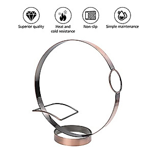 Angoily Wine Bottle Rack Decorative Red Wine Storage Holder Bar Beer Whisky Wine Display Shelf Champagne Tabletop Holders Support Stand for Kitchen Cabinet Home Decor Bronze