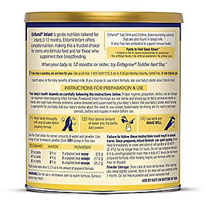 Enfamil Infant Formula, Milk-based Baby Formula with Iron, Omega-3 DHA & Choline, Powder Can, 12.5 Oz (Case of 6)