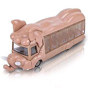 ArtCreativity Pull Back Elephant Safari Animal Bus for Kids, 7 Inch Elephant Design Bus with Pullback Mechanism, Durable Plastic Material, Party Decorations, Best Birthday Gift for Boys & Girls