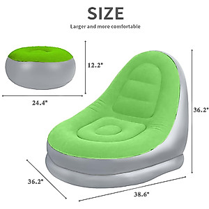 STARBRILLIANT Inflatable Deck Chair with Air Pump, Lounger Sofa for Indoor Living Room Bedroom, Outdoor Travel Camping Picnic Beach Chaise Lounges…