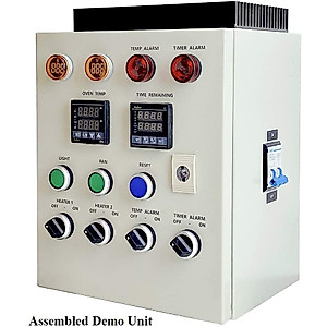 Powder Coating Oven Controller Kit w/Light and Fan Control, 240V 50A 12000W (KIT-PCO404) (DIY Kit + Wiring Kit)