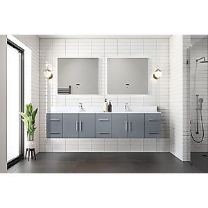 Bell+Modern Sonoma 84 in. W x 22 in. D Dark Grey Double Bath Vanity and Cultured Marble Top