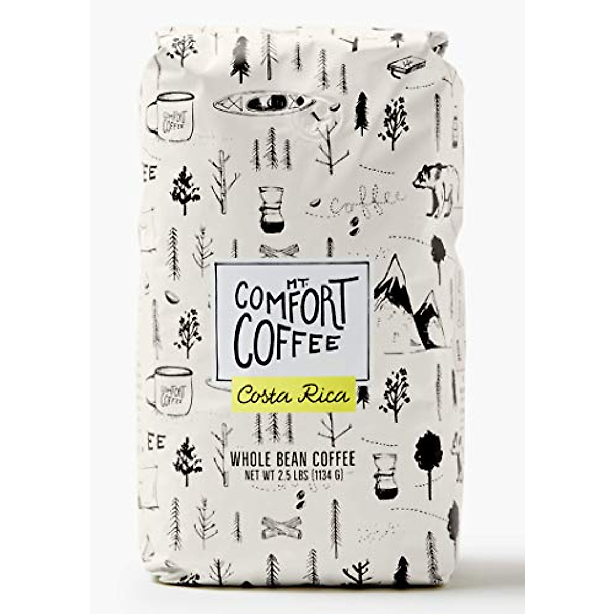 Mt. Comfort Coffee Costa Rica Medium Roast, 2.5 lb Bag - Sourced From Local, Costa Rican Coffee Farms - Roasted Whole Bean