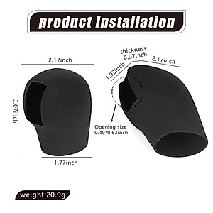 GKmow 2 PCS Car Shift Cover, Environmentally Friendly Silicone Open Anti-Slip Automatic Knob Gear Lever Protective Cover, Universal Decorative Accessories, Suitable for Most Car Models (Black)