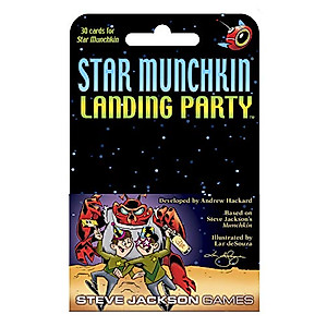 Steve Jackson Games Star Munchkin: Landing Party Card Game (Mini-Expansion) | 30-Cards | Adult, Kid & Family Card Game | Space Fantasy Roleplaying Game | Ages 10+ | 3-6 Players | Play Time 120 Min