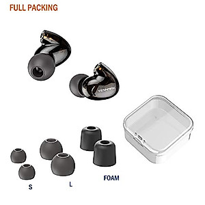 TENNMAK PRO Earphone Accessory Clear Ear Head Unit for MMCX Sport Running Gym Replace in Ear Earphones Earbuds Headphones, Dual Drivers Earphone Ear Head (PRO Ear Head) (Black)