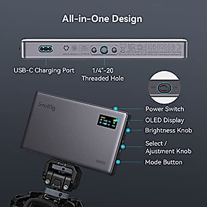 SmallRig RM120 5000mAh Camera Light Panel RGB Video Light Professional LED On Camera Video Light Portable Lights for Photography 2500K-8500K 98+ CRI Full Color for TikTok,Video Conference 3808