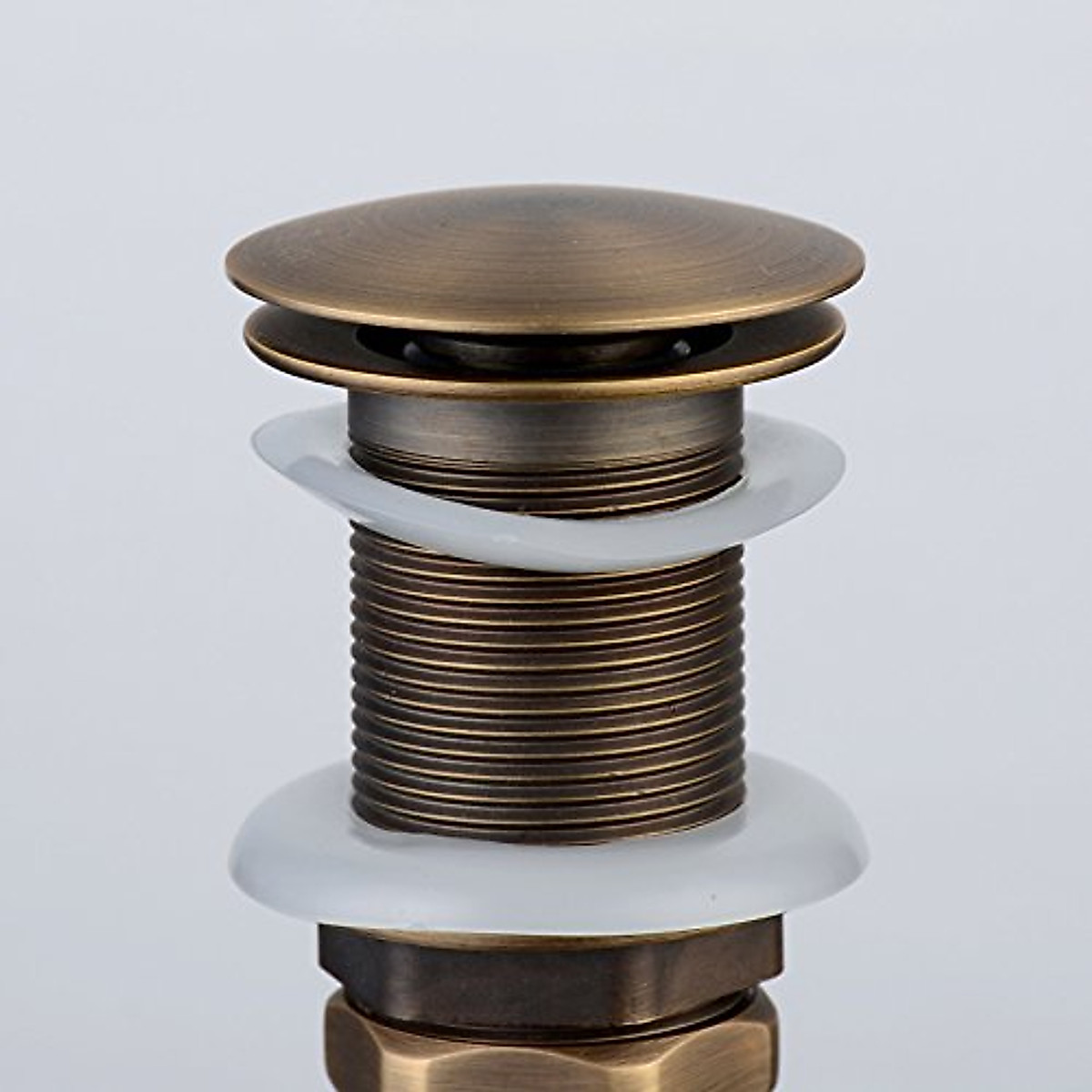 Beelee Bathroom Sink Drains Pop Up Drain with Overflow for Vanity Vessel Sinks Without Overflow, Antique Brass Finish,BLDW9440A