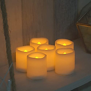 6 Pack Flameless Votive Candles LED Flickering Electric Fake Candle Battery Operated Tea Lights with Built-in Timer for Home Garden Wedding Party Wedding Table Halloween Christmas Decorations
