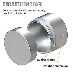 Portable Daily Pill Case, Heavy Duty Aluminium Alloy Round Pill Box, Waterproof Travel Pill Organizer, Pocket Purse Medicine Vitamin Holder EDC Container for Outdoor Camping Working