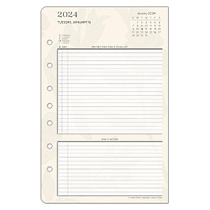 FranklinCovey - Serenity One Page Per Day Ring-Bound Planner (Classic, Jan 2024 - Dec 2024)