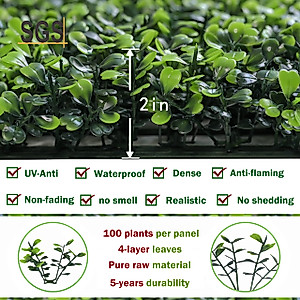 Bybeton Artificial Grass Backdrop Wall,10"x 10"(16Pcs) UV-Anti Boxwood Hedge Topiary Wall Panels for Indoor Outdoor Privacy Protected and Garden,Balcony,Privacy Fence Screen décor