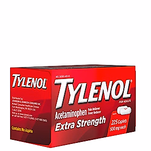 Tylenol Extra Strength Caplets with 500 mg Acetaminophen Pain Reliever Fever Reducer, 225 Count
