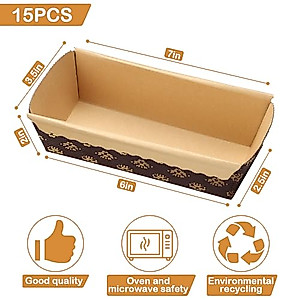 Tcucina Baking Parchment Paper Mini Loaf Pans 15 Pack Disposable, 6x2.5 IN 13 OZ Food Grade Bread Pan Liners for Microwave Oven Toaster Air Fryer, Small Meatloaf, Bundt Cake