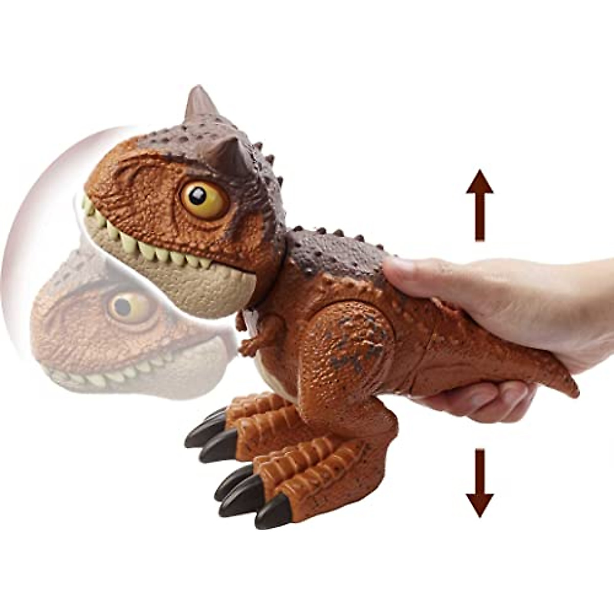 Mattel Jurassic World Camp Cretaceous Action Figure, Chompin’ Carnotaurus Toro Dinosaur Toy with Chimping & Other Motion