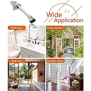 PHITUODA 2pcs 4 Inch KickDown Door Stopper, Heavy Duty Door Stop with Non-Slip Rubber Tip for Wood Concrete Tiled Carpeted Floors, Brushed Nickel