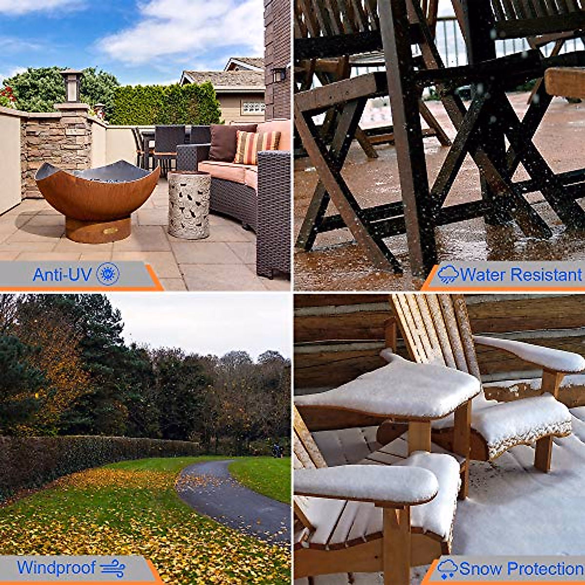 Finnhomy Waterproof Patio Lounge Chaise Chair Covers Set of 2 600D Heavy Duty Outdoor Chaise Lounge Cover Furniture Covers 78" L X 30" W X 31" H, Brown