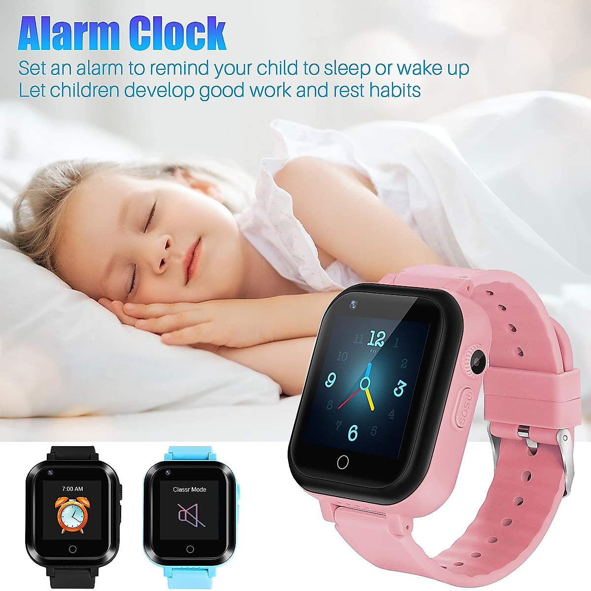 Beacon Pet Kids Smart Watches Boys Girls Ages 3-15 Kids GPS Tracker Waterproof 1.4 Big Touchscreen Watch with SOS Two Way Call Video Chat Birthday for Boys Girls