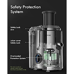 SiFENE Juicer Extractor, 3.2" Wide Mouth, Robust 800W Juicer Machine for Fresh Fruits and Vegetables, BPA-Free Stainless Steel, Quick Cleanup