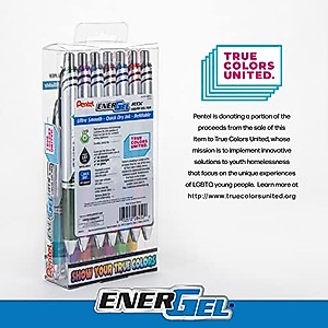 Pentel EnerGel RTX True Colors United (0.7mm) Medium Line, Assorted Ink, 14 Pack Box (BL77PC14MTCU)