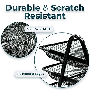 Greenco Letter Tray Desk Organizer, 3-Tier Mesh Paper Tray, Document, Letter, Office Paper Organizer, Black